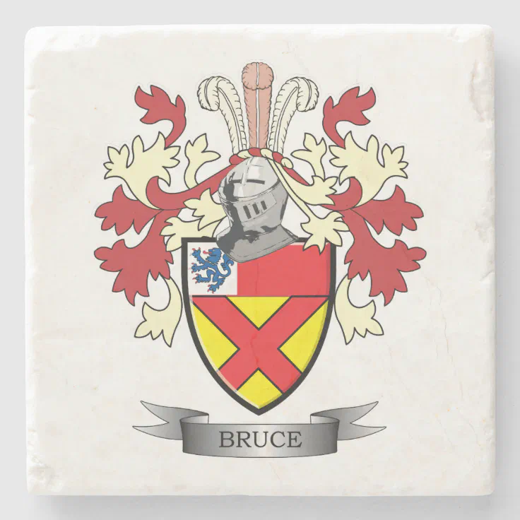 Bruce Family Crest Coat of Arms Stone Coaster | Zazzle