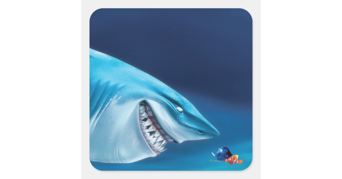 Bruce, Nemo and Dory 1 Square Sticker | Zazzle