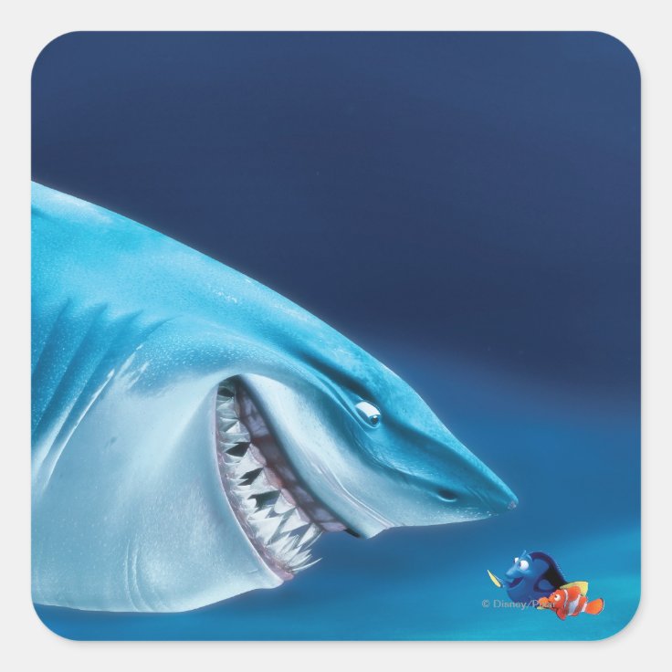 Bruce, Nemo and Dory 1 Square Sticker | Zazzle