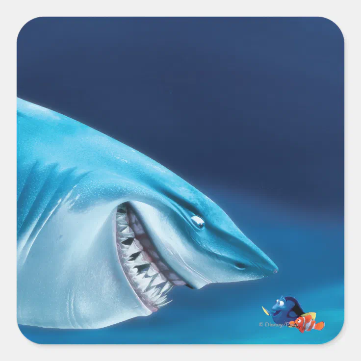 Bruce, Nemo and Dory 1 Square Sticker | Zazzle