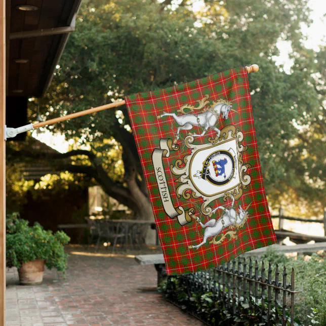 Bruce Tartan Flag Clan Badge With Lion Scottish | Zazzle