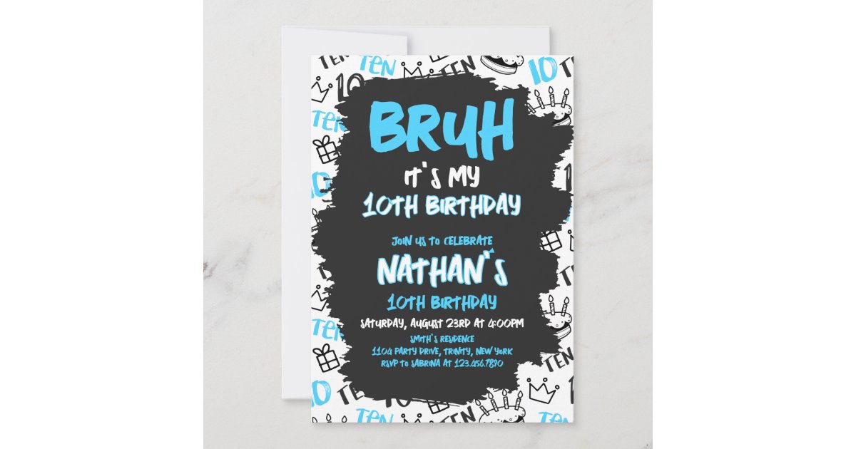 Bruh Birthday Invitation | Zazzle