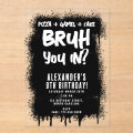Bruh Boy Black Graffiti Street Art Birthday Acrylic Invitations | Zazzle