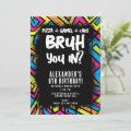Bruh Boy Colorful Graffiti Street Art Birthday Invitation | Zazzle