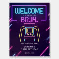 Bruh Neon Arcade Video Games Birthday Welcome Sign | Zazzle