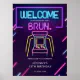 Bruh Neon Arcade Video Games Birthday Welcome Sign | Zazzle