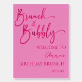 Brunch and Bubbly Birthday Brunch Welcome Sign | Zazzle