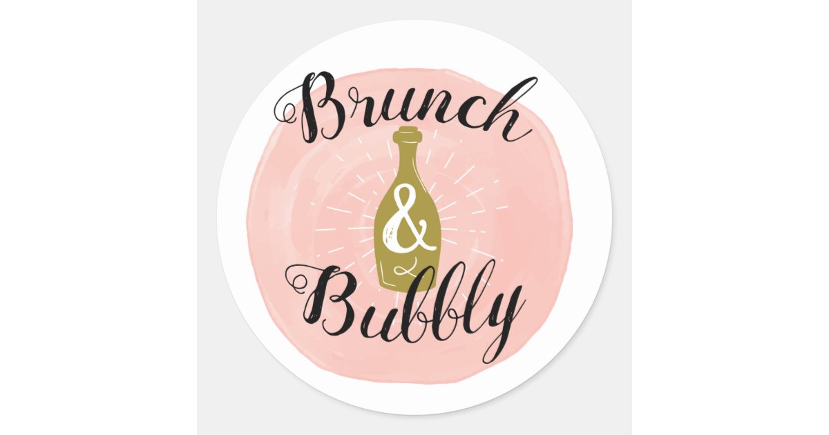 Brunch and Bubbly Bridal Shower Stickers | Zazzle