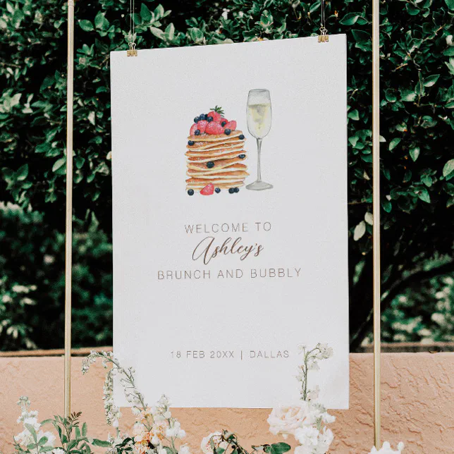 Brunch and Bubbly Bridal Shower Welcome Sign | Zazzle