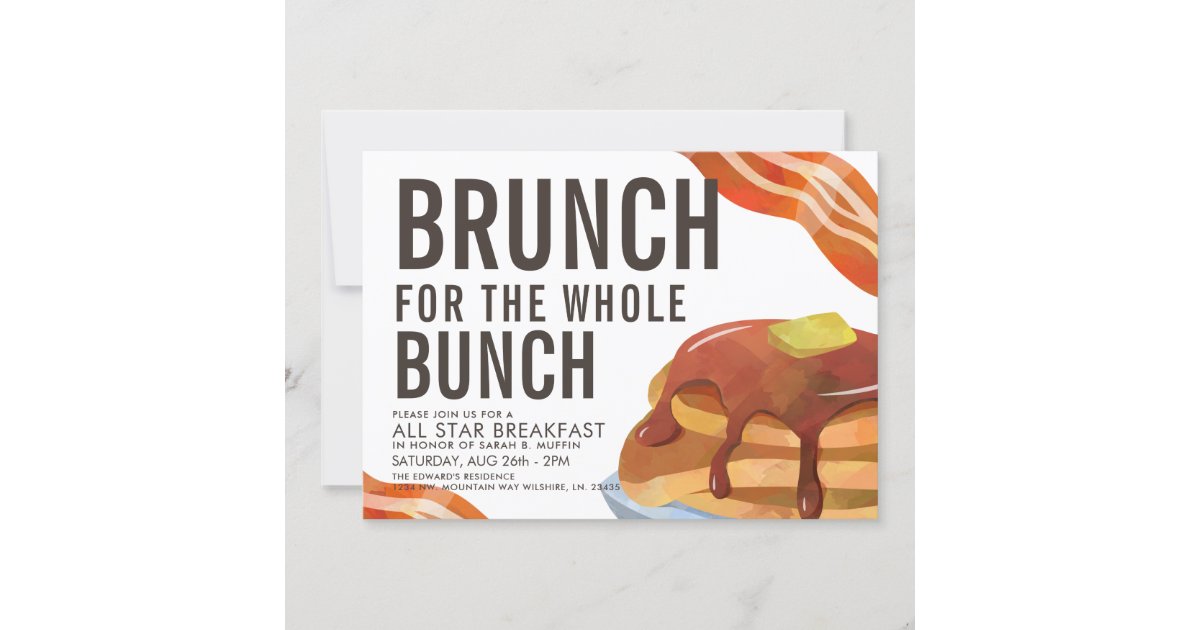 BRUNCH FOR THE BUNCH | Breakfast gathering invite | Zazzle
