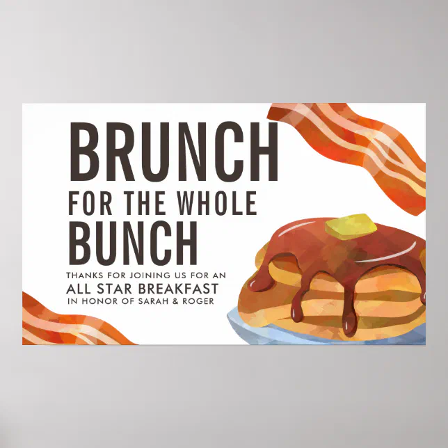 BRUNCH FOR THE BUNCH | Breakfast Gathering Poster | Zazzle