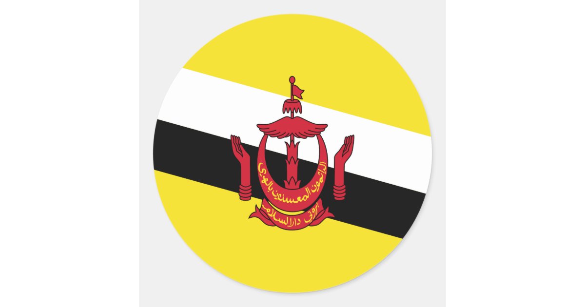 Brunei Flag Classic Round Sticker | Zazzle