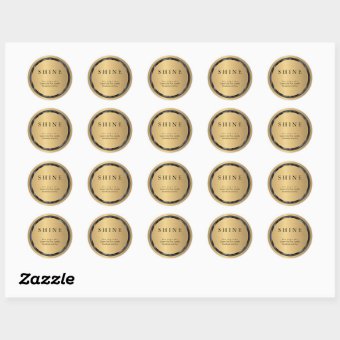 Brush Gold and Black Frame Classic Round Sticker | Zazzle