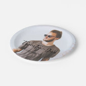 Brush Lettering Custom Photo Birthday Party Paper Paper Plates | Zazzle