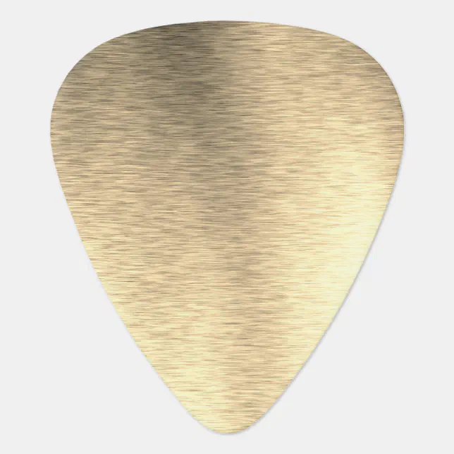 Brush Light Gold Metallic Print Guitar Pick | Zazzle