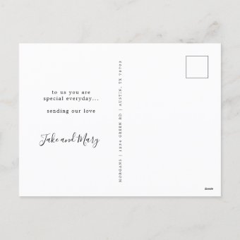 Brush script hugs and kisses Photo Postcard | Zazzle