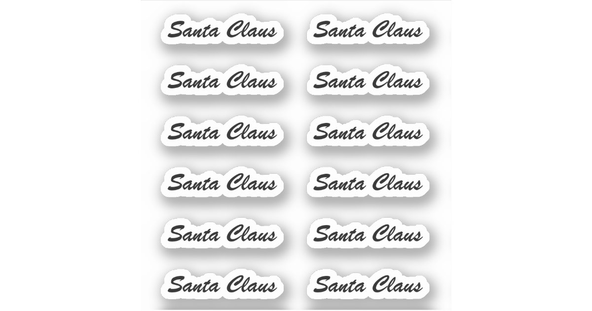 Brush Script Kiss-Cut Santa Claus Signature Sticker | Zazzle