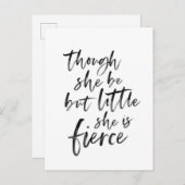 Brush Script Little But Fierce William Shakespeare Postcard | Zazzle
