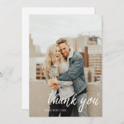 Brush Script Photo Thank You Card | Zazzle