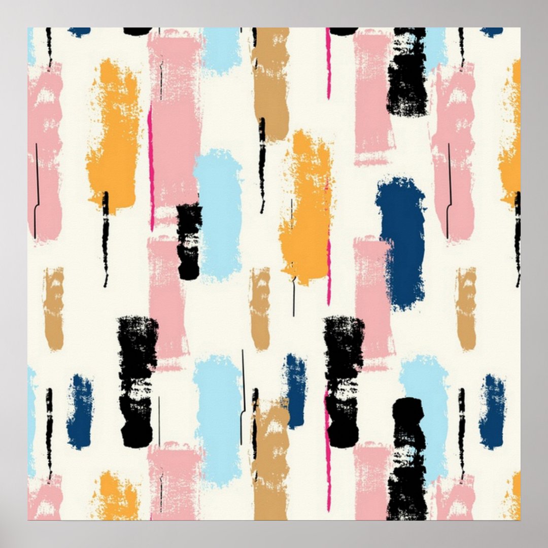 Brush Stroke Abstract Poster | Zazzle