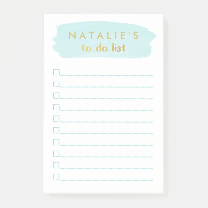 Brush Stroke Personalized To Do List Post-it Notes | Zazzle.com
