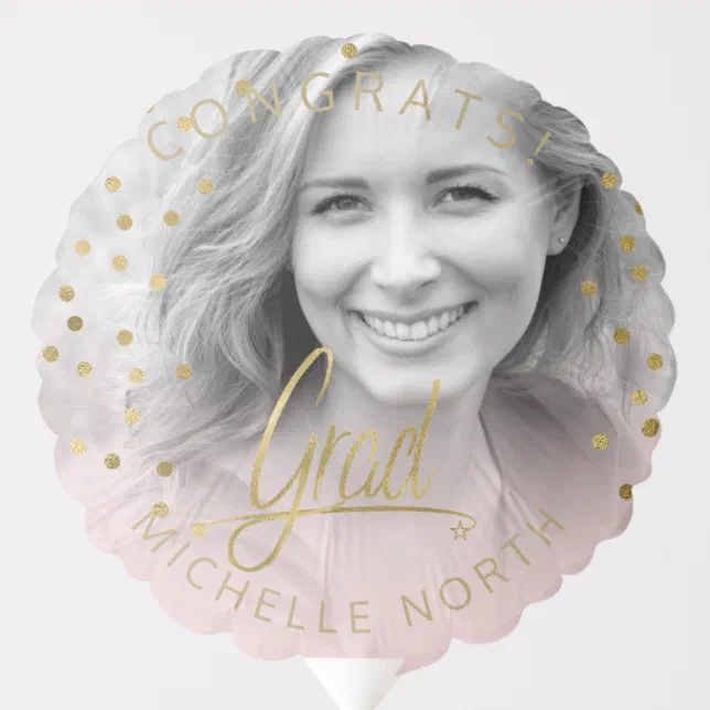 Brush Strokes & Confetti Rose Gold ID511 Balloon | Zazzle