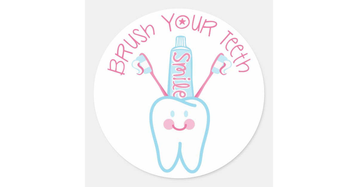 Brush Your Teeth Classic Round Sticker | Zazzle