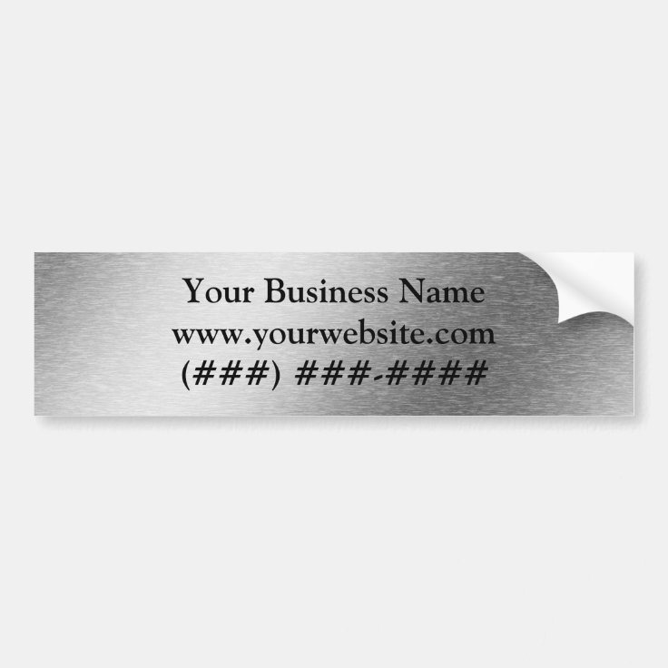 Brushed Aluminum Effect Business Bumper Sticker | Zazzle