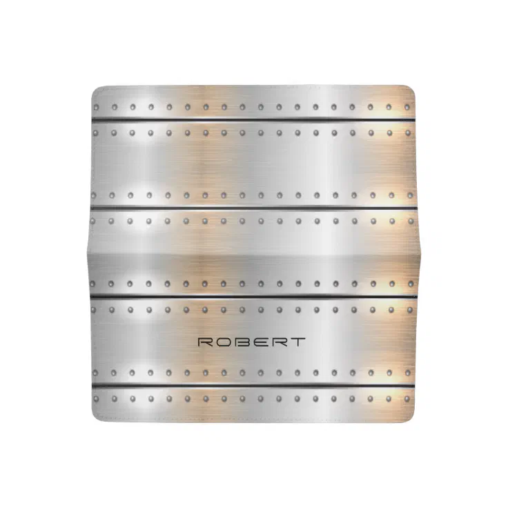Brushed aluminum geometric stripes checkbook cover | Zazzle