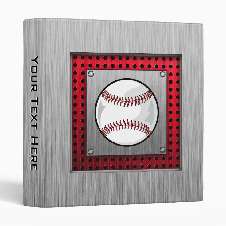 Brushed Aluminum look Baseball Binder | Zazzle