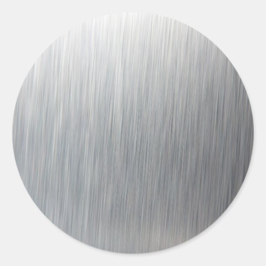 Brushed Aluminum Metal Classic Round Sticker | Zazzle.com