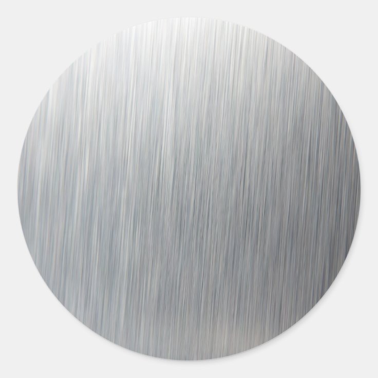 Brushed Aluminum Metal Classic Round Sticker | Zazzle
