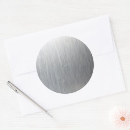 Brushed Aluminum Metal Classic Round Sticker | Zazzle