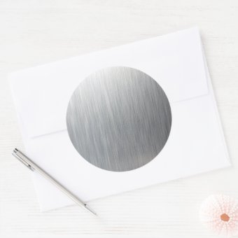 Brushed Aluminum Metal Classic Round Sticker | Zazzle