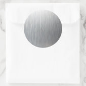 Brushed Aluminum Metal Classic Round Sticker | Zazzle