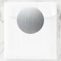 Brushed Aluminum Metal Classic Round Sticker | Zazzle