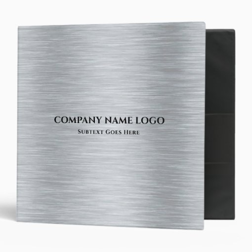 Brushed Aluminum Metallic Texture Print 3 Ring Bin 3 Ring Binder | Zazzle
