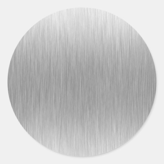 Brushed Aluminum Stainless Steel Textured Classic Round Sticker ...