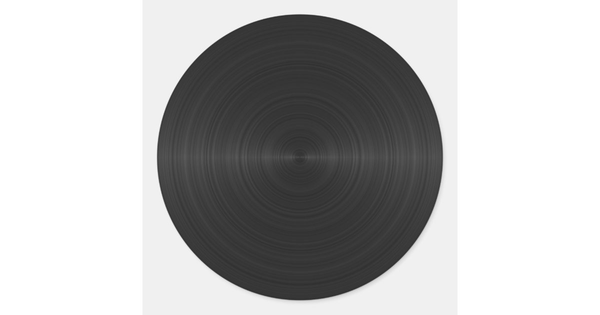 Brushed Black Metal Classic Round Sticker | Zazzle