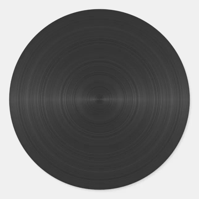 Brushed Black Metal Classic Round Sticker | Zazzle
