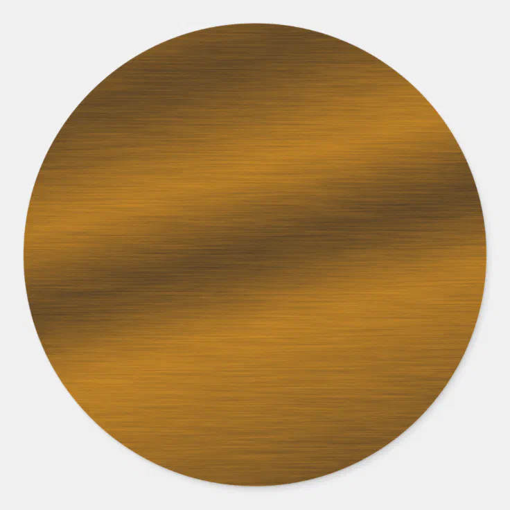 Brushed Bronze Background Classic Round Sticker | Zazzle