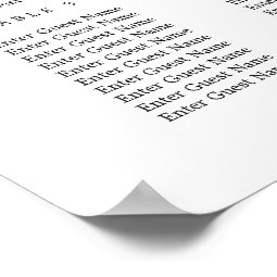 Brushed Calligraphy Seating Chart Poster | Zazzle