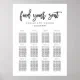 Brushed Calligraphy Seating Chart Poster | Zazzle