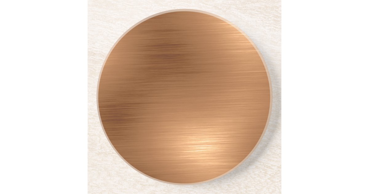 Brushed Copper Look Coaster | Zazzle