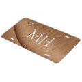 Brushed Copper Monogrammed License Plate | Zazzle