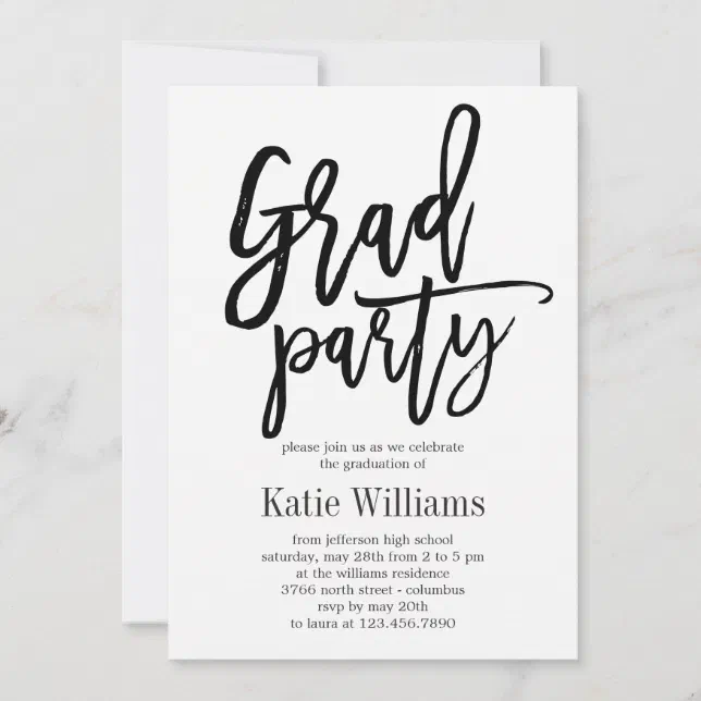 Brushed EDITABLE COLOR Graduation Party Invitation | Zazzle