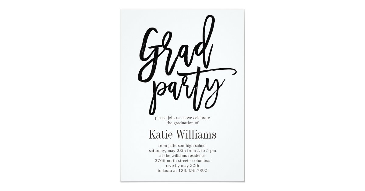 Brushed EDITABLE COLOR Graduation Party Invitation | Zazzle.com