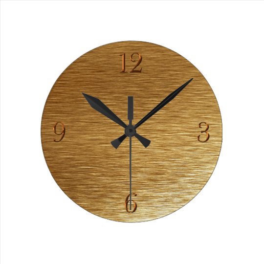Brushed Gold Metal-look Wall Clock | Zazzle.com