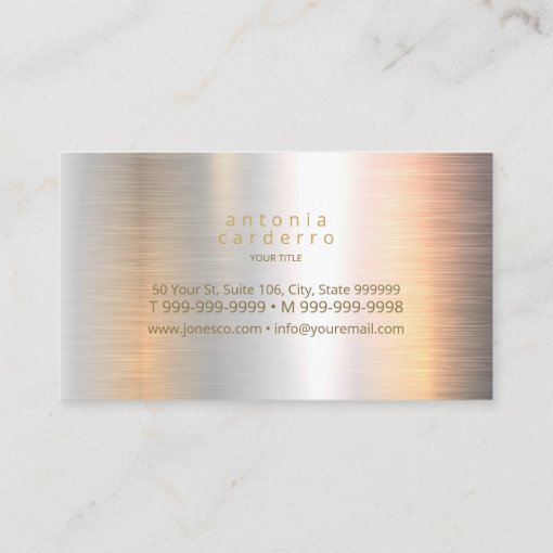 Brushed Metal Gold Banding ID801 Business Card | Zazzle