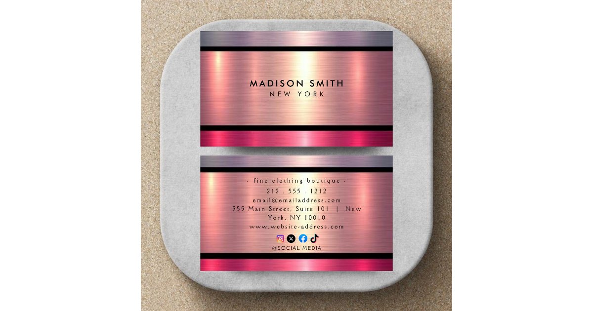Brushed Metal Gold Banding ID801 Business Card | Zazzle